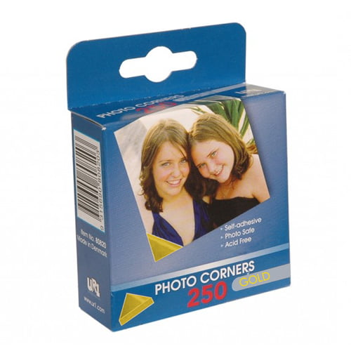 Photo Corners (Gold) (Box of 200) - Black & White Photographics